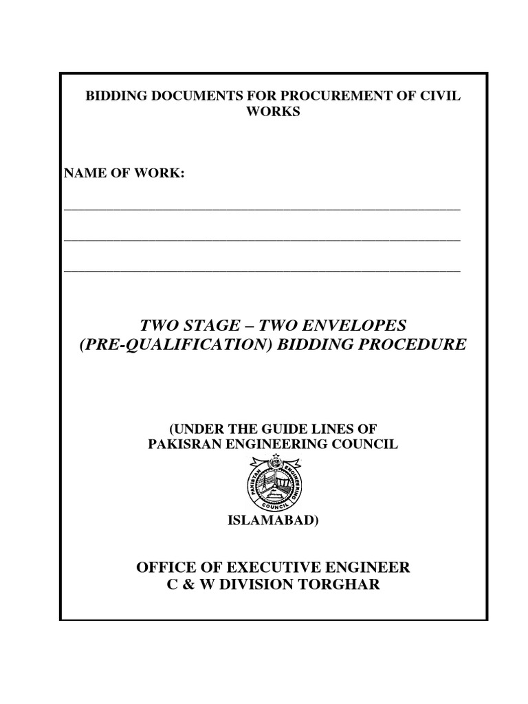 Two-Stage Two-Envelope Bidding Guide | PDF | Construction Bidding | Law ...