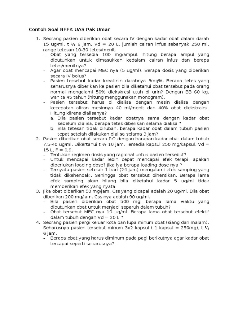 Contoh Soal BFFK UAS Pak Umar | PDF