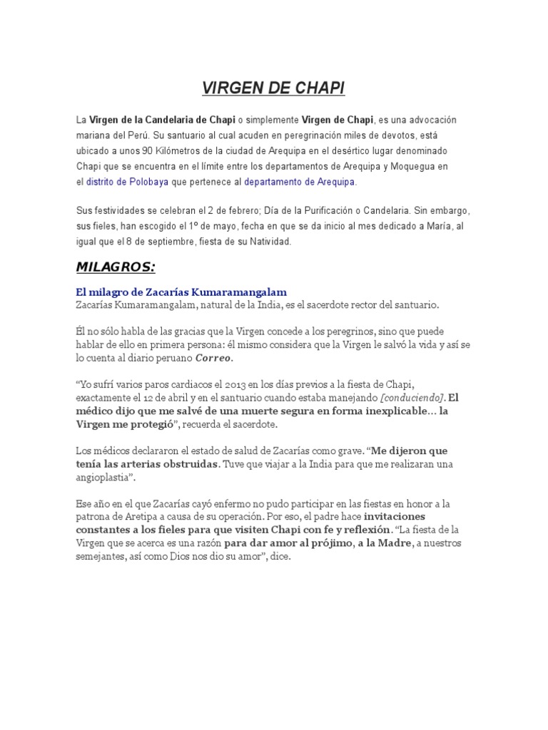 Virgen de Chapi | PDF