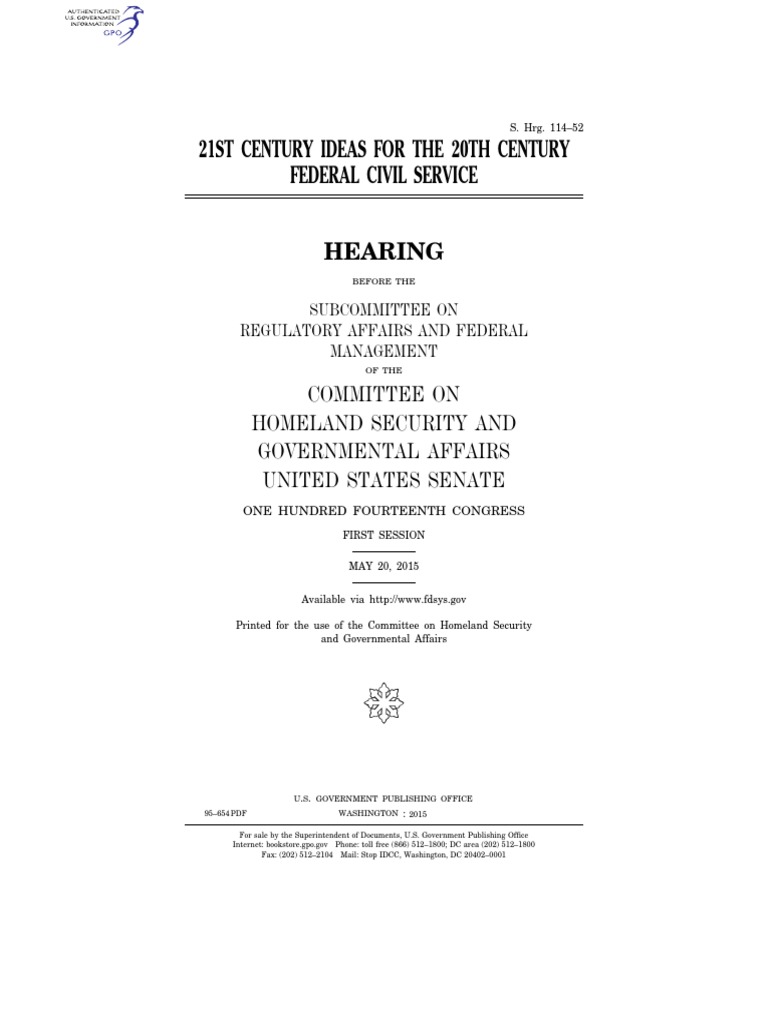 Senate Hearing 114th Congress 21st Century Ideas For The 20th