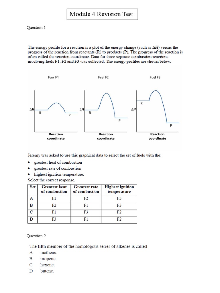 Yr 11 Chemistry Module 4 Revision Test | PDF
