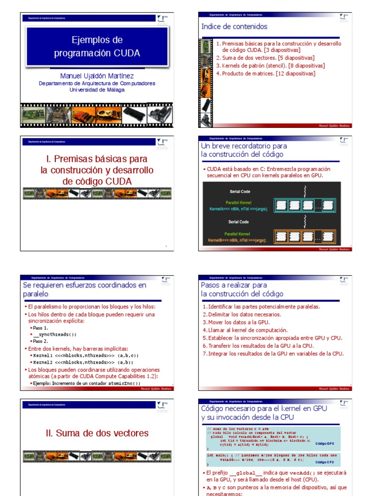 30 Ejemplos CUDA | PDF | Hilo (Computación) | Programación de computadoras