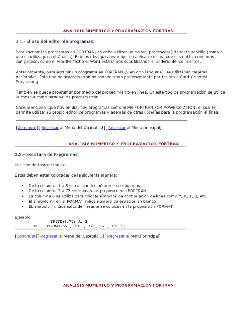 Analisis Numerico y Programacion Fortran | PDF | Compilador | Programa de computadora
