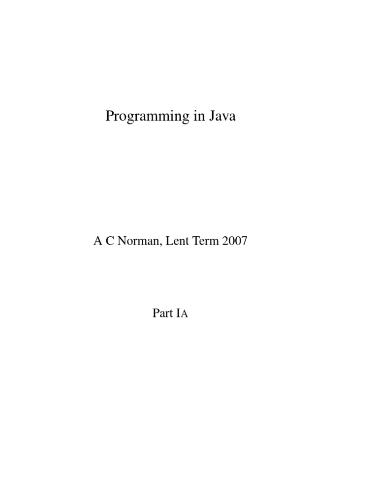 Programming in Java | PDF | Java (Programming Language) | Library (Computing)