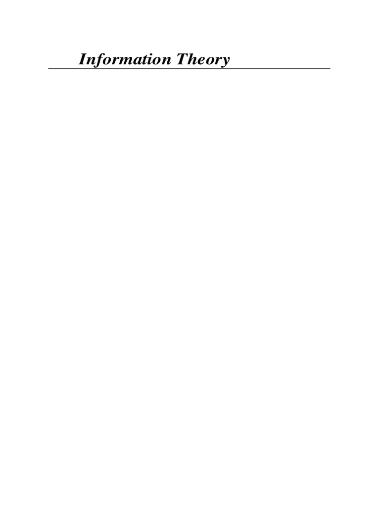 Information Theory | PDF | Probability Theory | Logarithm
