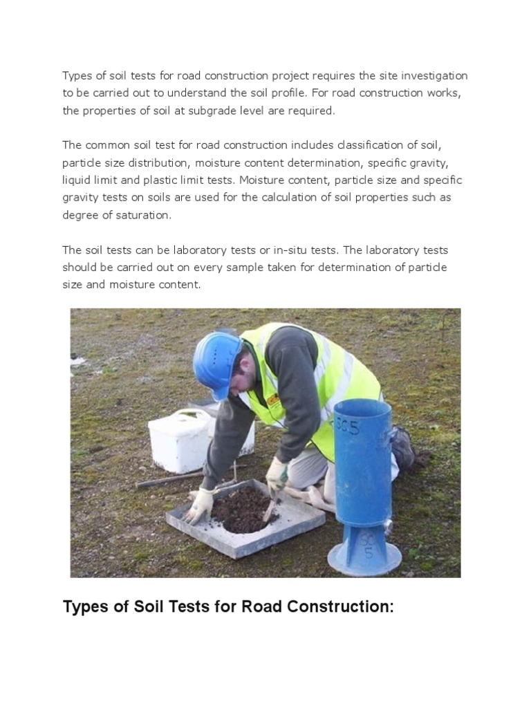 Soil Test For Road Construction | PDF | Particle Size Distribution | Soil