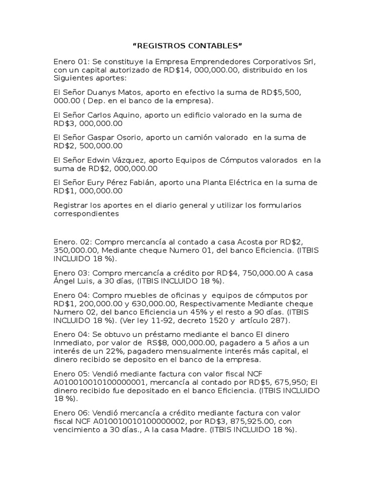 Registros Contables | PDF