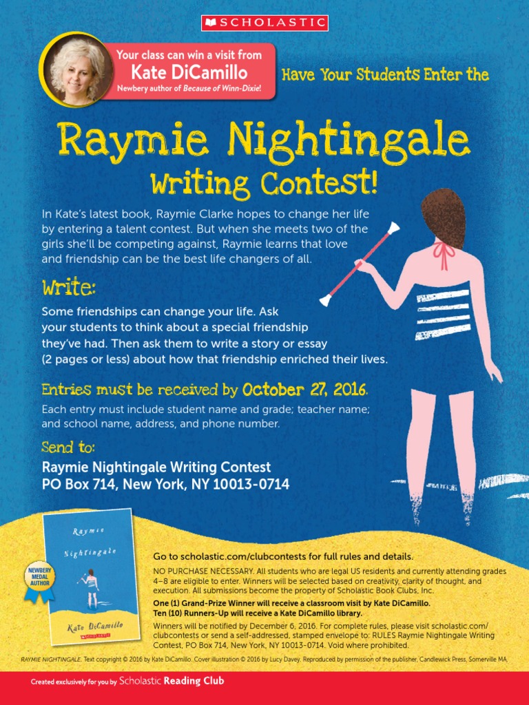 Raymie Nightingale Writing Contest 0916 | PDF