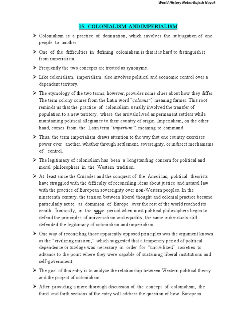 Colonialism vs. Imperialism Explained | PDF | Colonialism | Imperialism