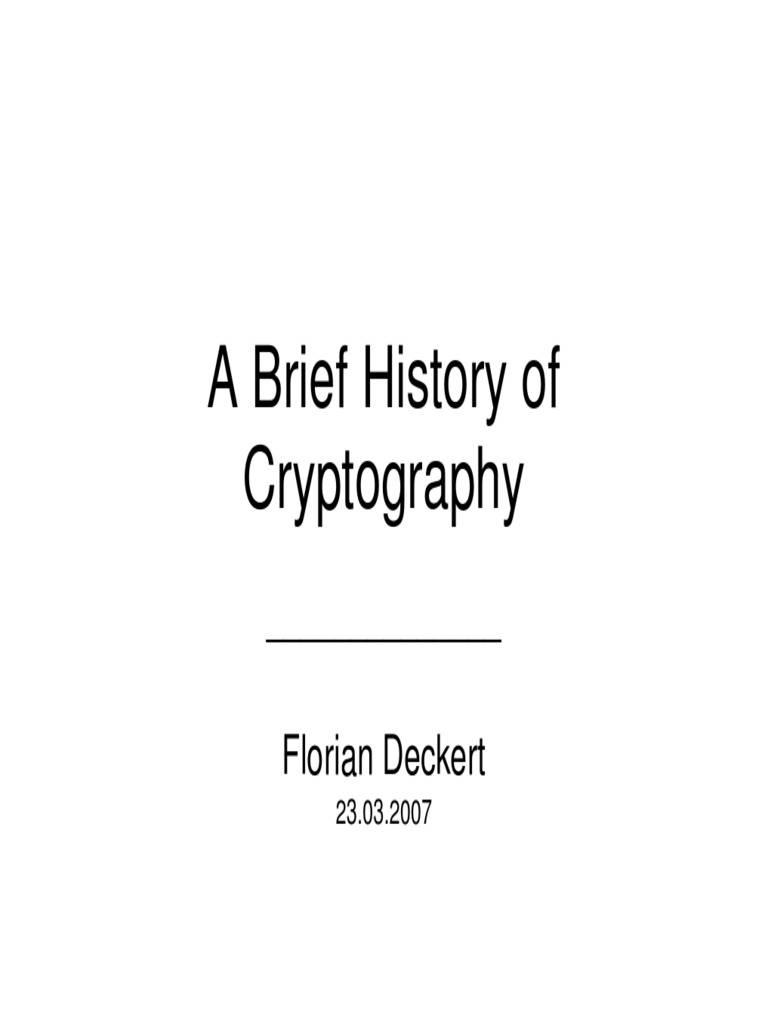 A Concise History of Cryptography from Ancient Sumerians to Modern ...