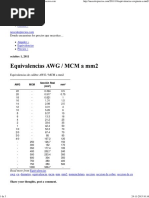 Tabla AWG MCM A mm2 | PDF