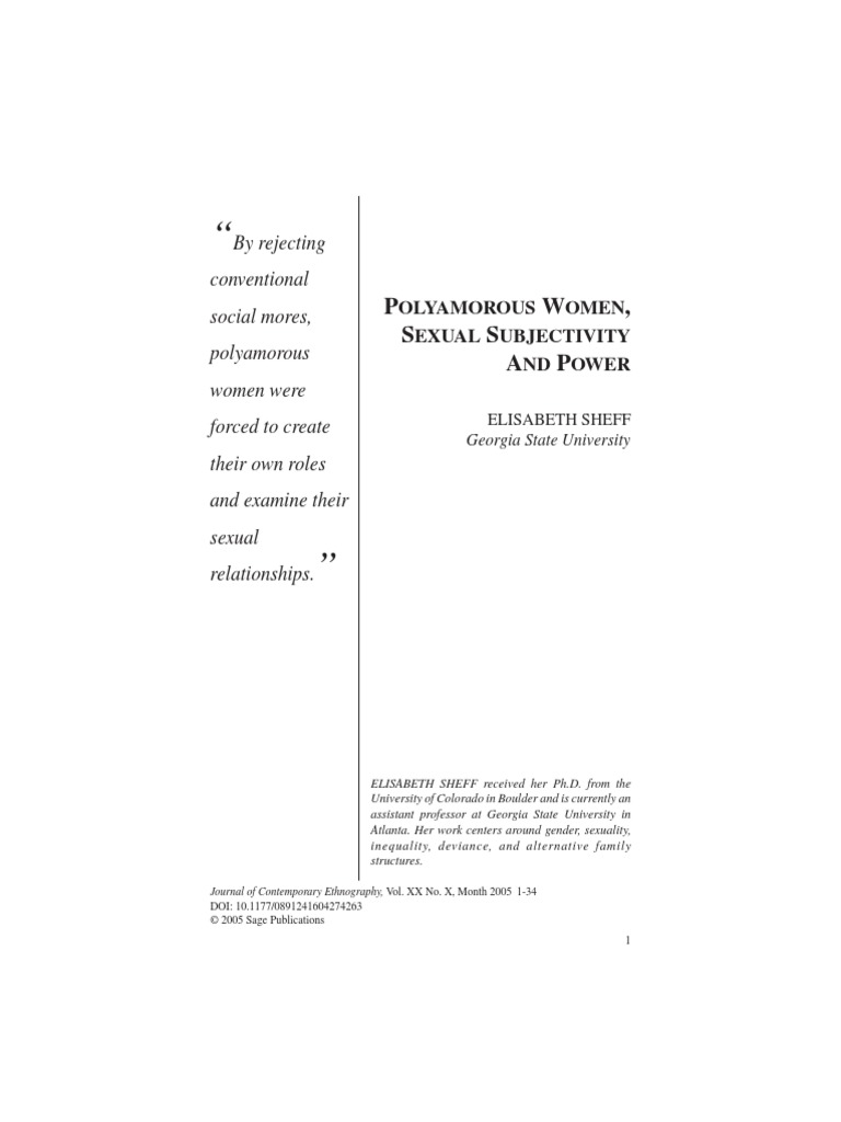 Polyamorous Women Sexual Subjectivity and Power | PDF | Polyamory | Bisexuality