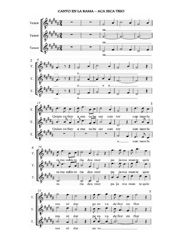 Canto en La Rama - Aca Seca Trio | PDF | Sequía