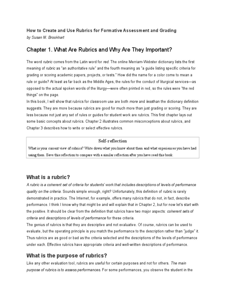 How To Create and Use Rubrics For Formative Assessment and Grading ...
