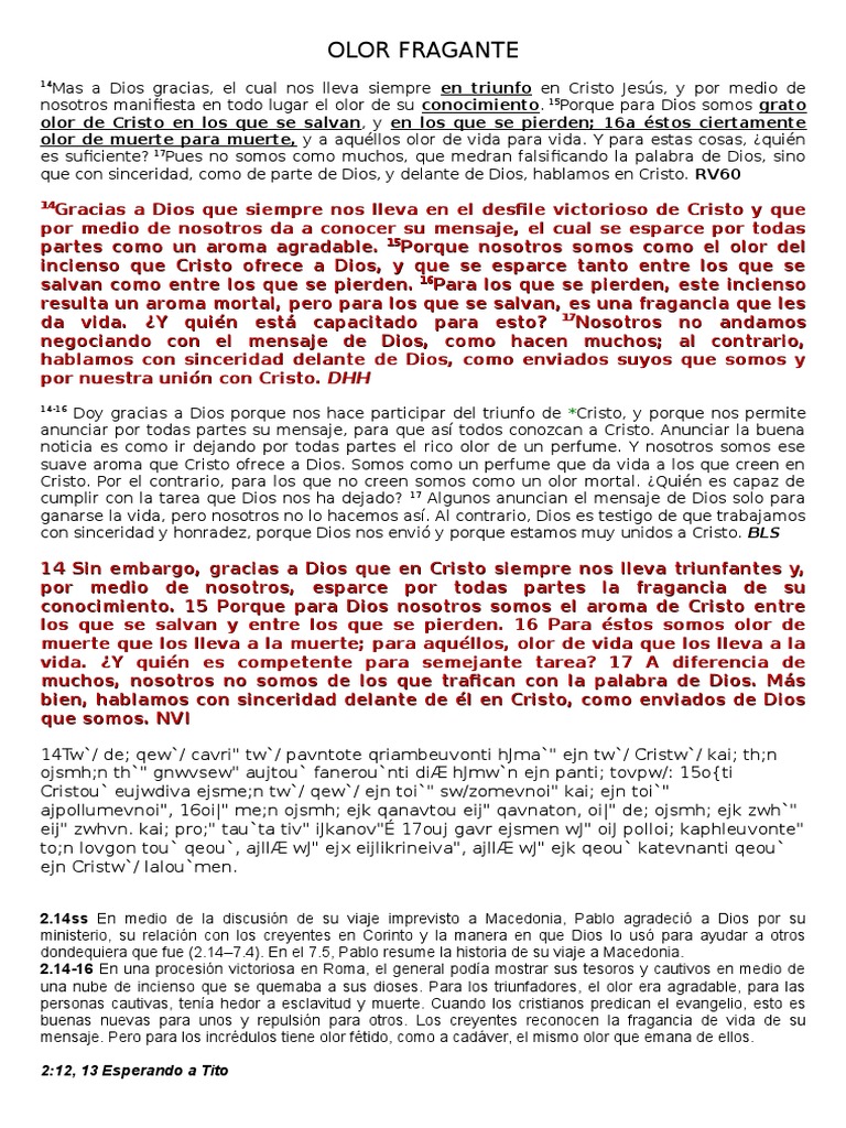 Olor Fragante | PDF | Cristo (título) | Pablo el apóstol
