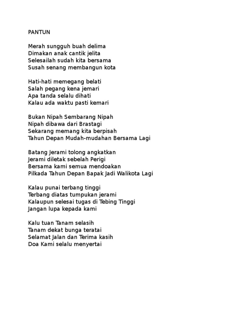 Pantun Perpisahan dan Harapan | PDF