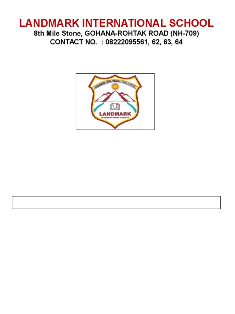 Landmark International School: 8th Mile Stone, GOHANA-ROHTAK ROAD (NH ...