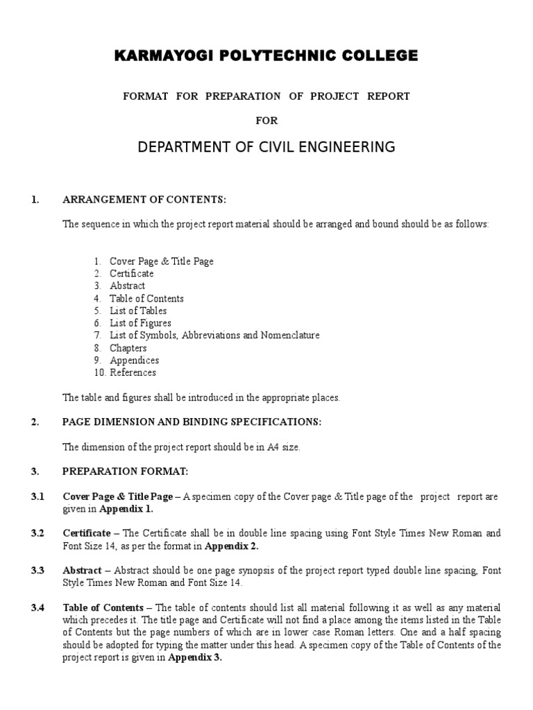 Project Format | PDF
