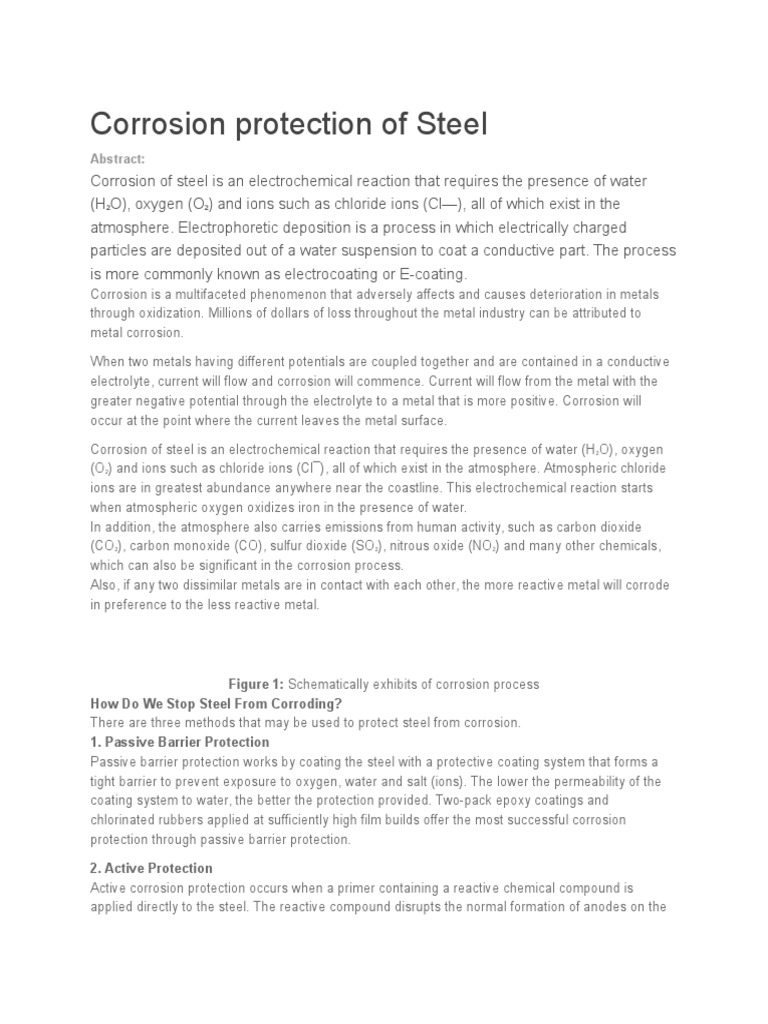 Corrosion Protection of Steel | PDF | Corrosion | Electrochemistry