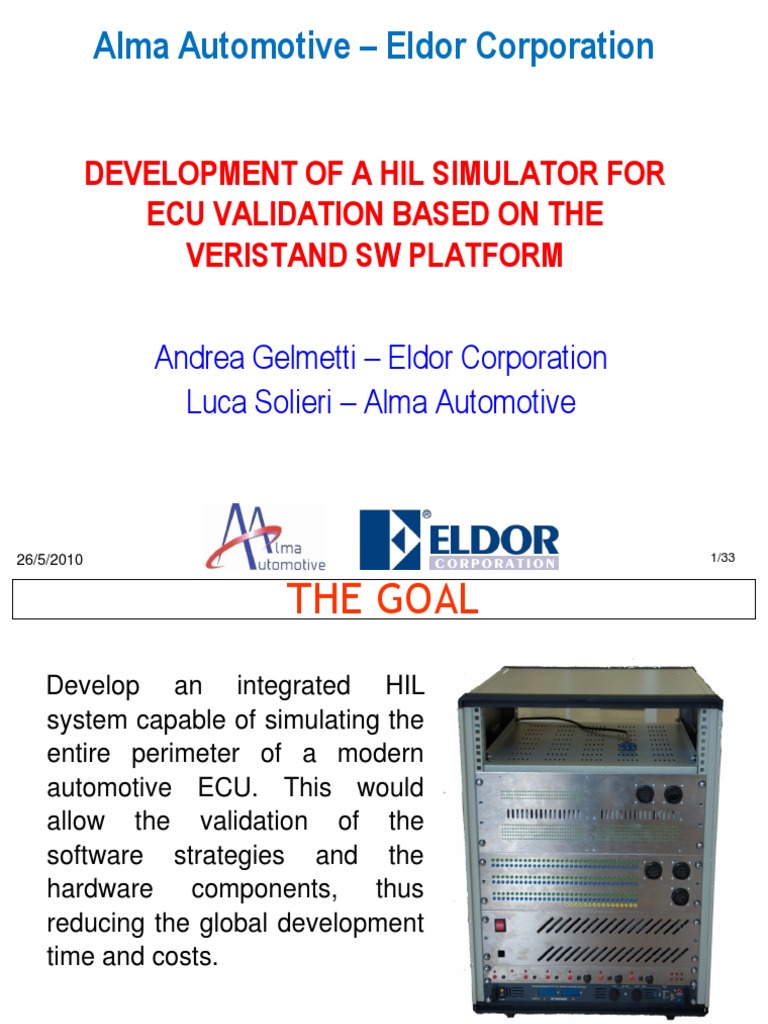 Sistema Di Validazione Di ECU Eldor Tramite Simulazione Hardware-In-The ...