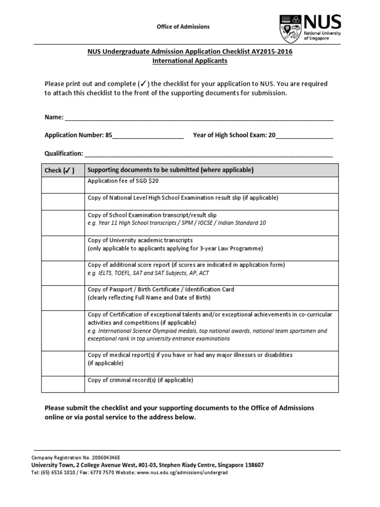 CAT D Application Checklist | PDF