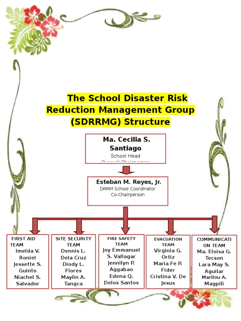 The School Disaster Risk Reduction Management Group (SDRRMG) Structure ...