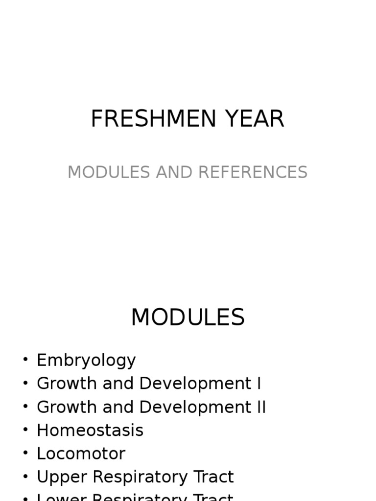 Freshmen Year: Modules and References | PDF
