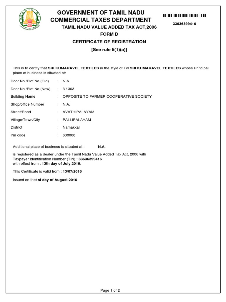 Registration Certificate | PDF