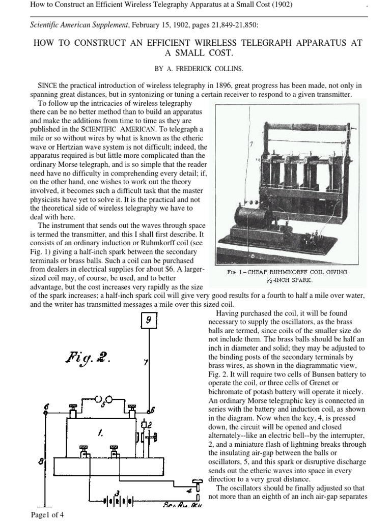 How To Construct An Efficient Wireless Telegraph PDF | PDF | Telegraphy ...