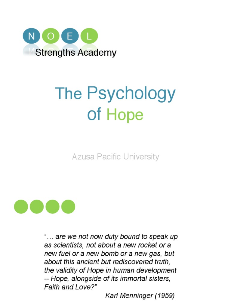 Psychology of Hope PDF | PDF | Hope | Thought
