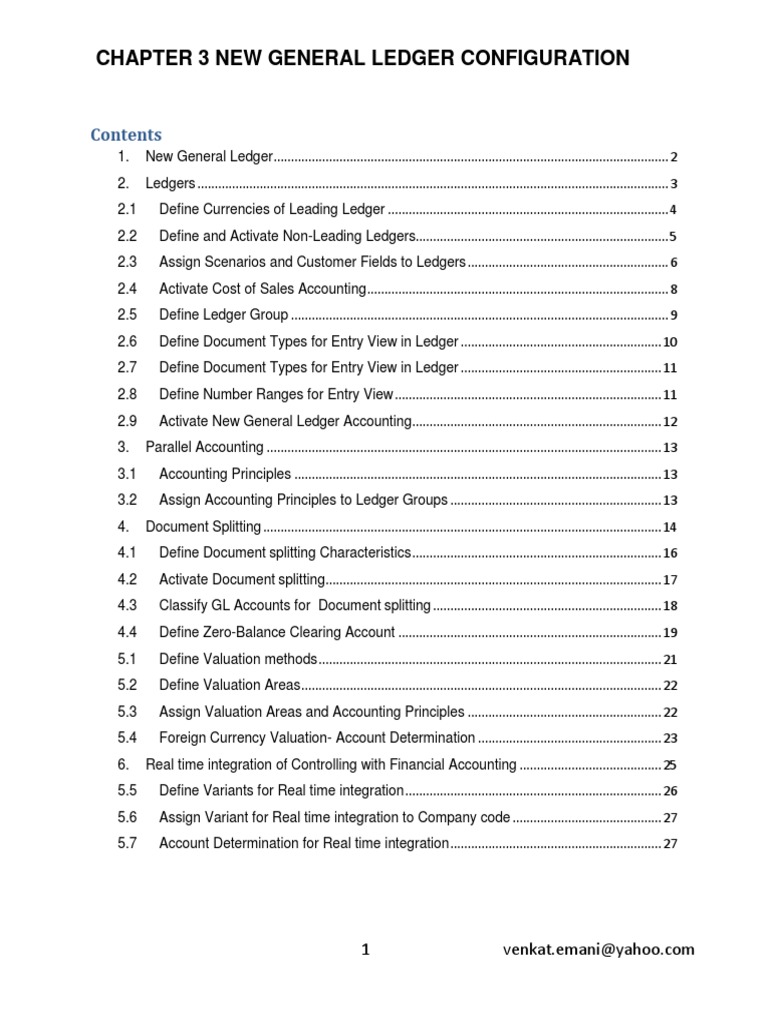 SAP New General Ledger Setup Guide | PDF | Debits And Credits ...