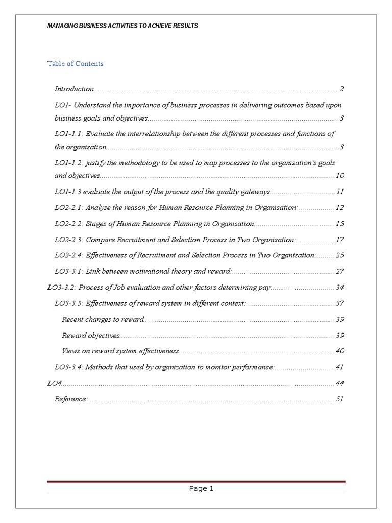 Managing Business Activities To Achieve Results | PDF | Recruitment ...