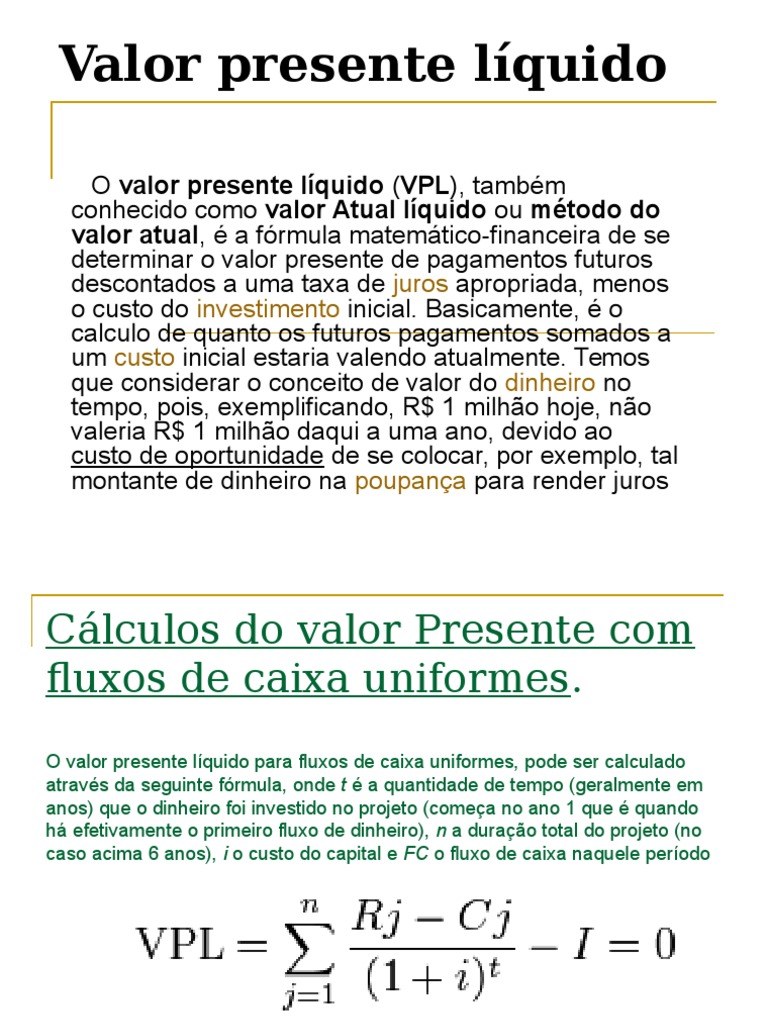 Valor Presente Líquido: O Que É, Qual A Importância E Como Calcular ...