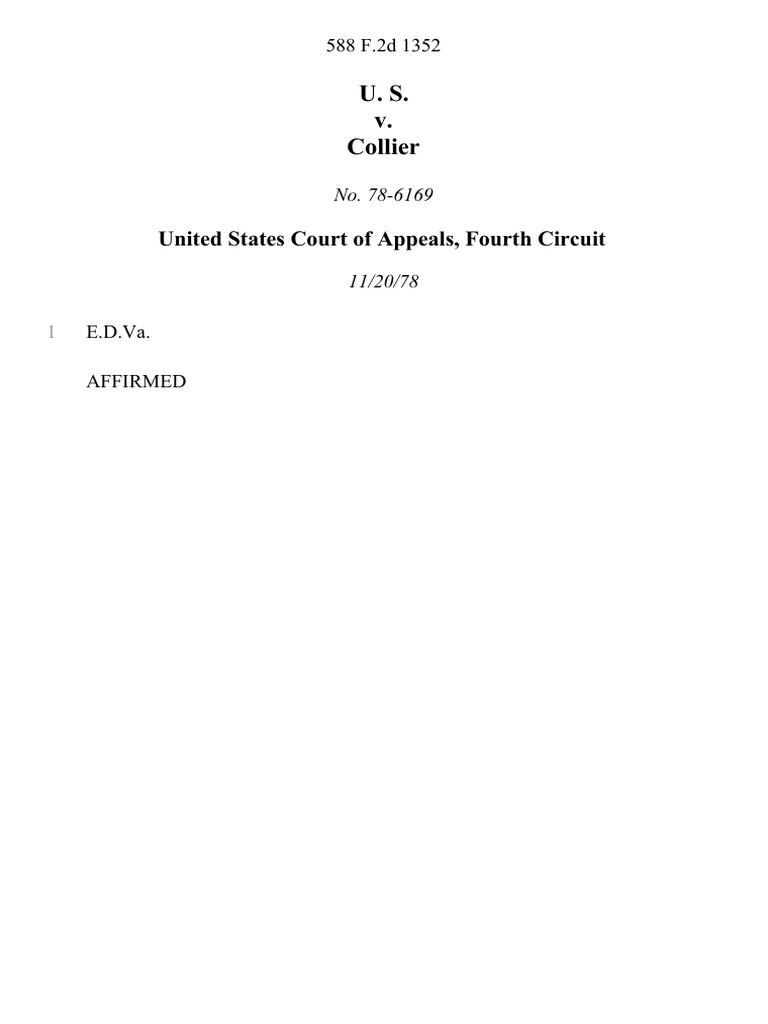 United States v. Collier, 588 F.2d 1352, 4th Cir. (1978) | PDF