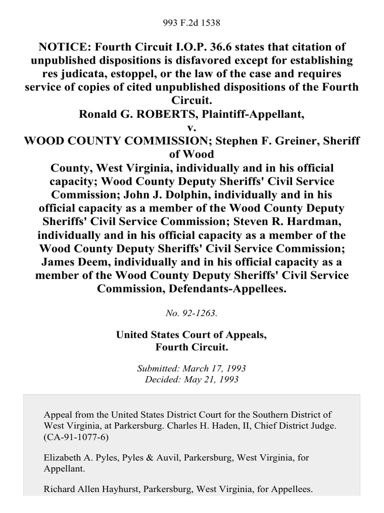 Fourth Circuit Affirms § 1983 Dismissal | PDF | Res Judicata ...