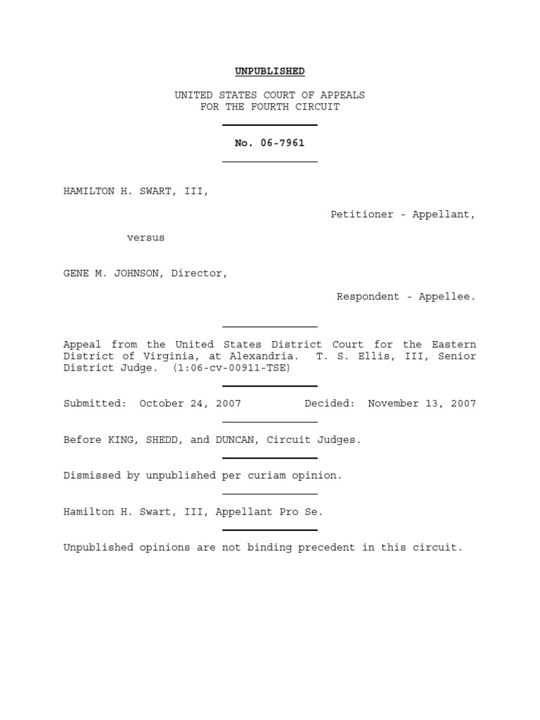Appeal Dismissed: Swart v. Johnson Case | PDF | Politics | Social Science