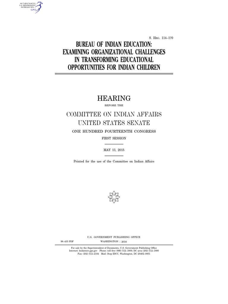 Bureau of Indian Education Hearing Insights | PDF | United States ...