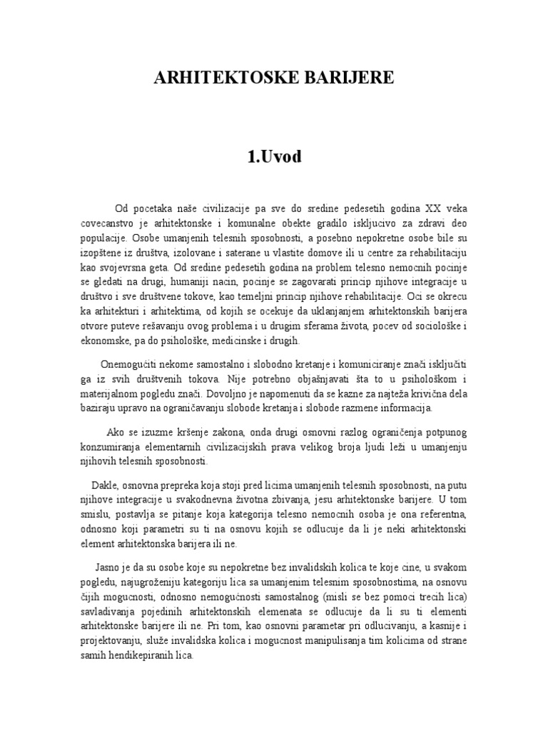 Arhitektonske Barijere | PDF