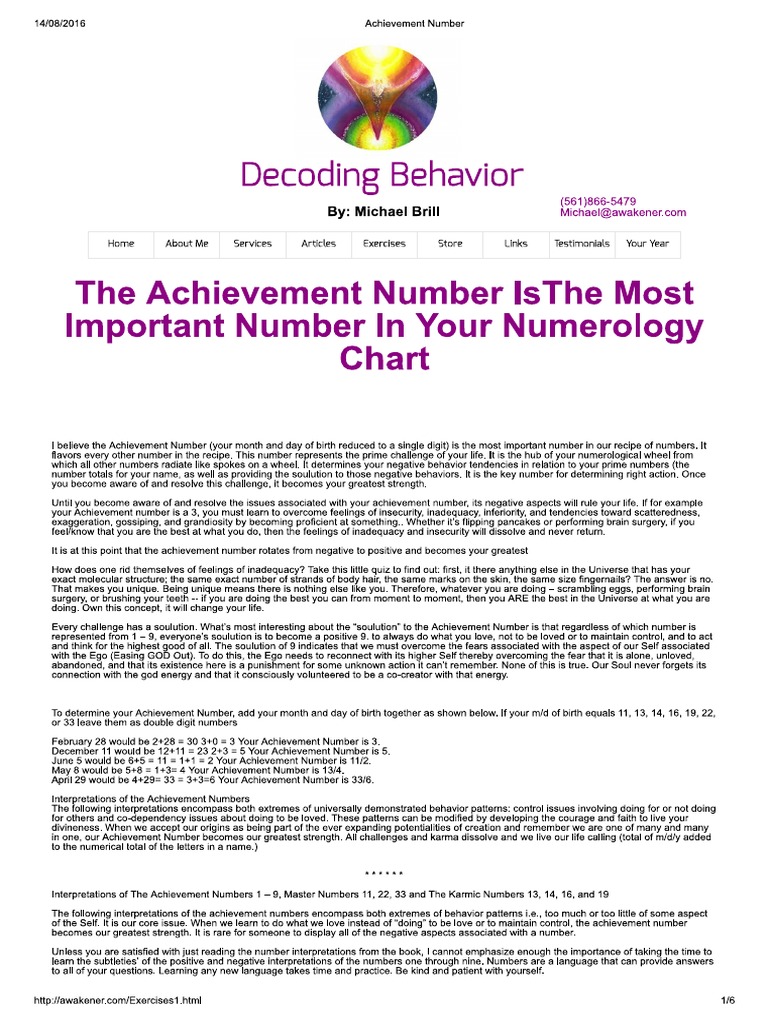 Achievement Number | PDF