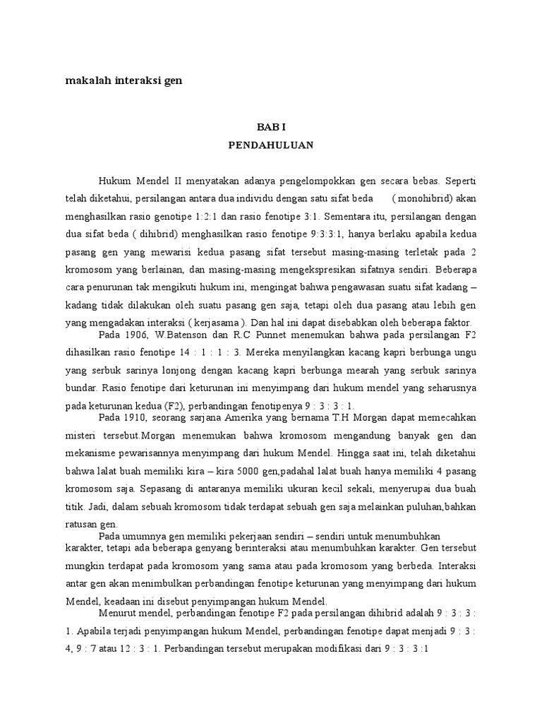 Makalah Interaksi Gen | PDF