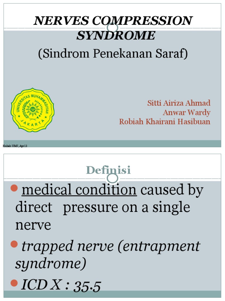 Nerves Compression Syndrome: (Sindrom Penekanan Saraf) | PDF | Clinical ...