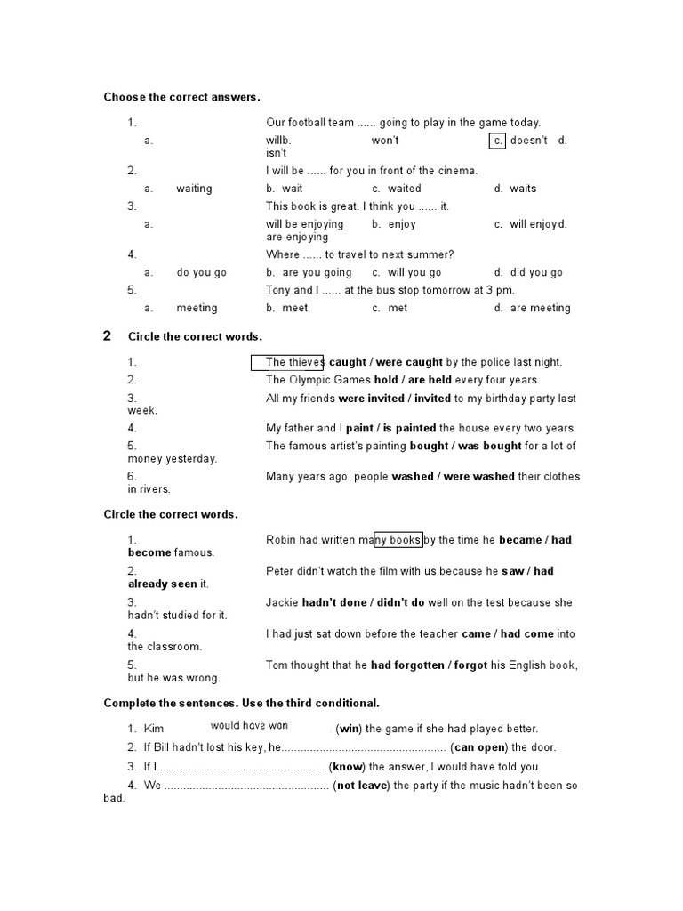 Choose The Correct Answers | PDF