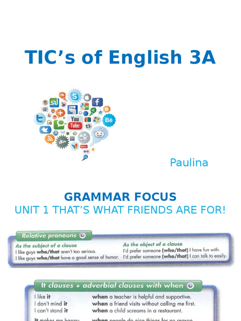 Tic's of English 3a | PDF
