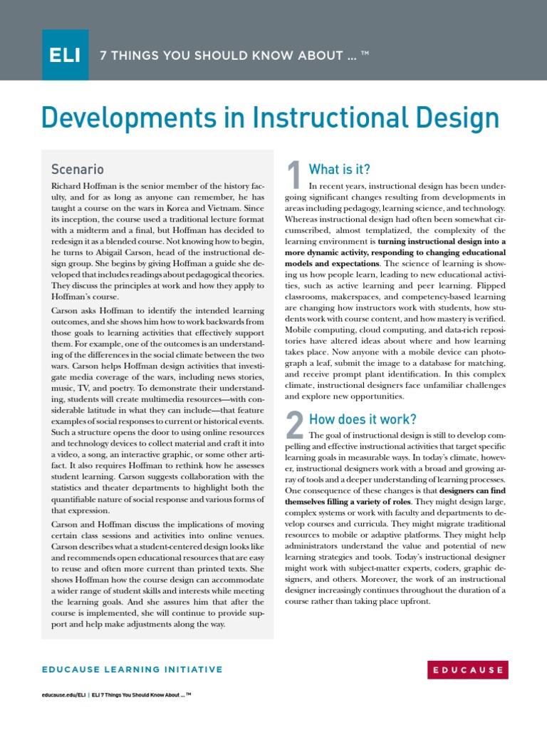7 Things Need To Know About INSTRUCTIONAL DESIGN | PDF