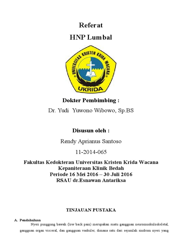 HNP Lumbal | PDF