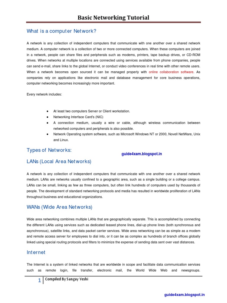 Computer Network Tutorial by Vipul | PDF | Ethernet | Network Topology