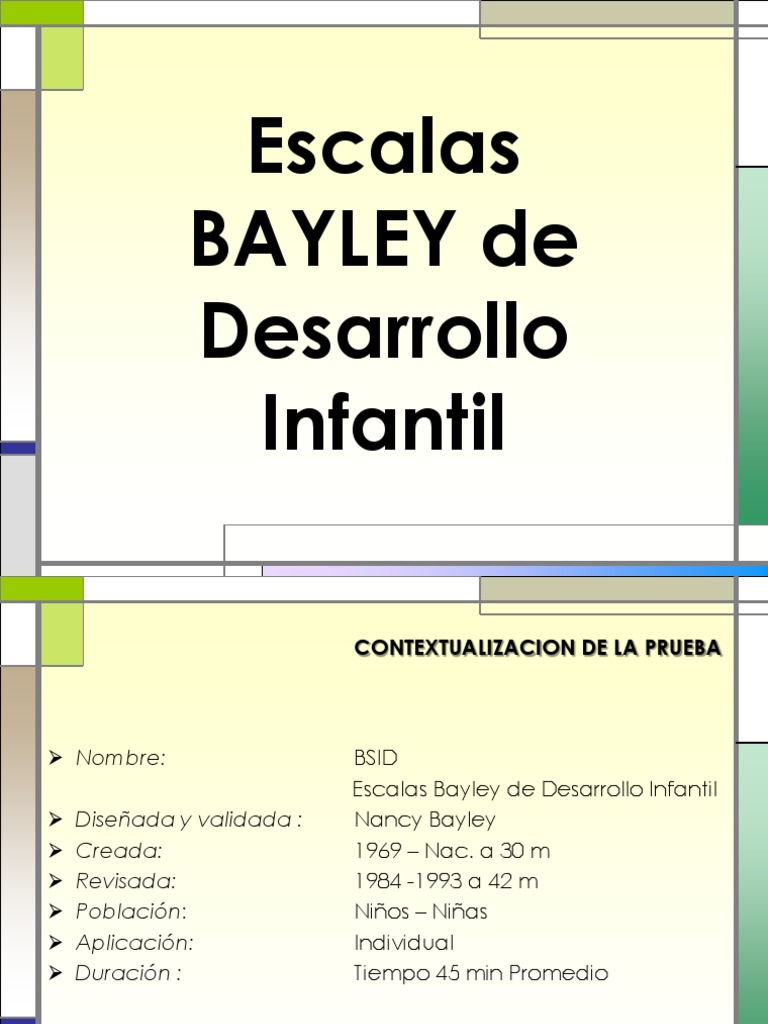 (BSID) Escalas Bayley de Desarrollo Infantil