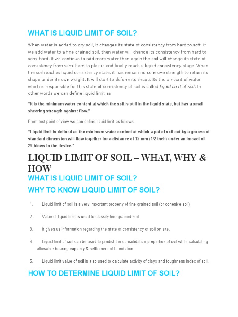 Understanding Liquid Limit of Soil | PDF | Natural Materials | Chemistry