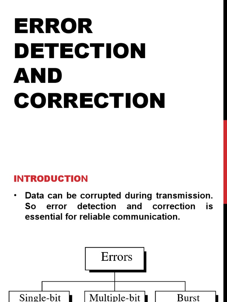 1 Error Detection And Correction Pdf Error Detection And Correction Fault Tolerance