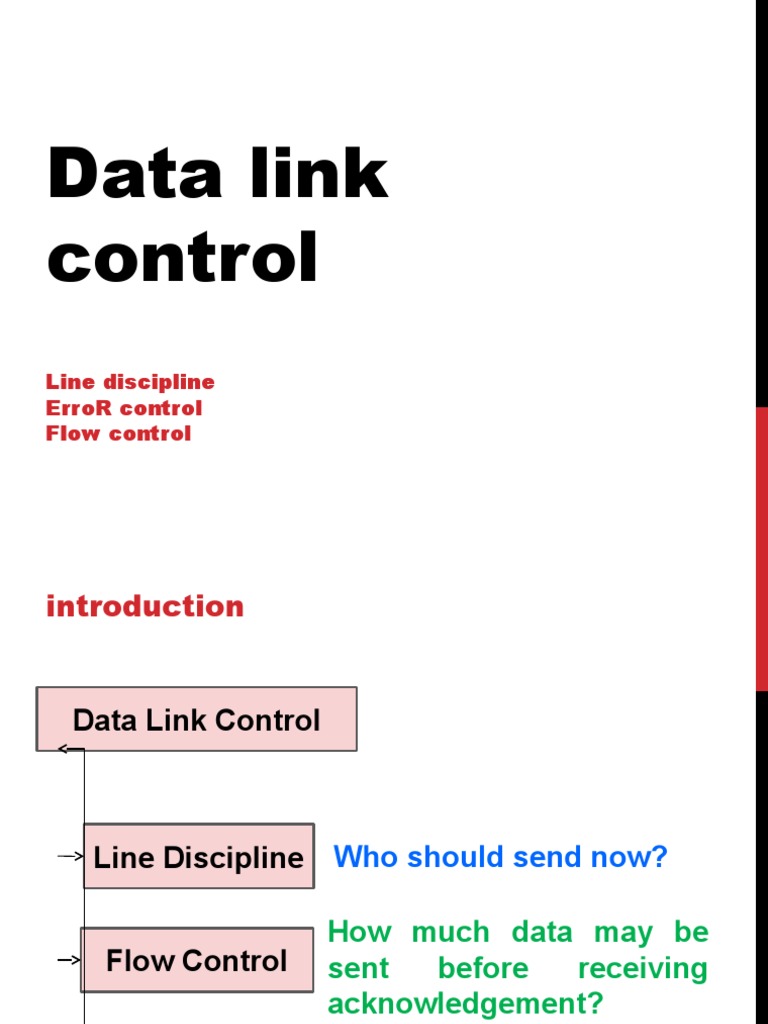Data Link Control: Line Discipline Error Control Flow Control | PDF ...